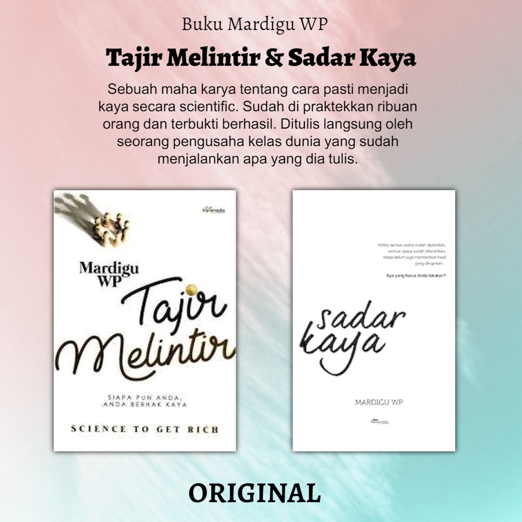 Jual Buku Tajir Melintir By Mardigu WP Sadar Kaya | Shopee Indonesia