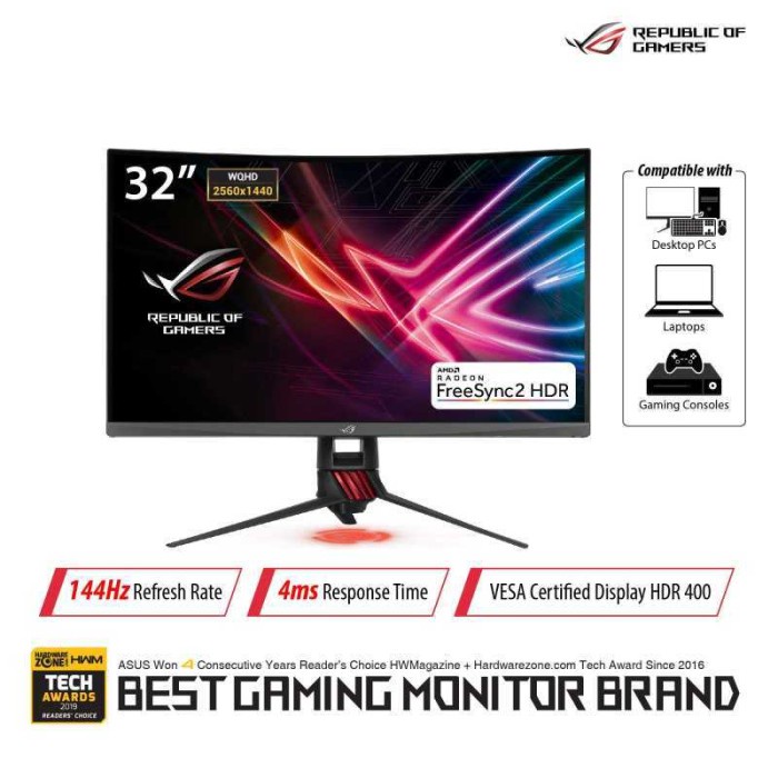 Jual ASUS ROG Strix XG32VQR Curved HDR Gaming Monitor - 32 inch 144Hz ...