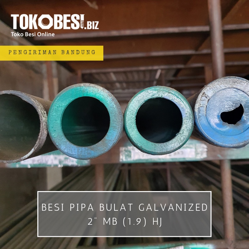 Jual Besi Pipa Bulat Galvanized 2" mb 1.9mm (hj) | Shopee Indonesia