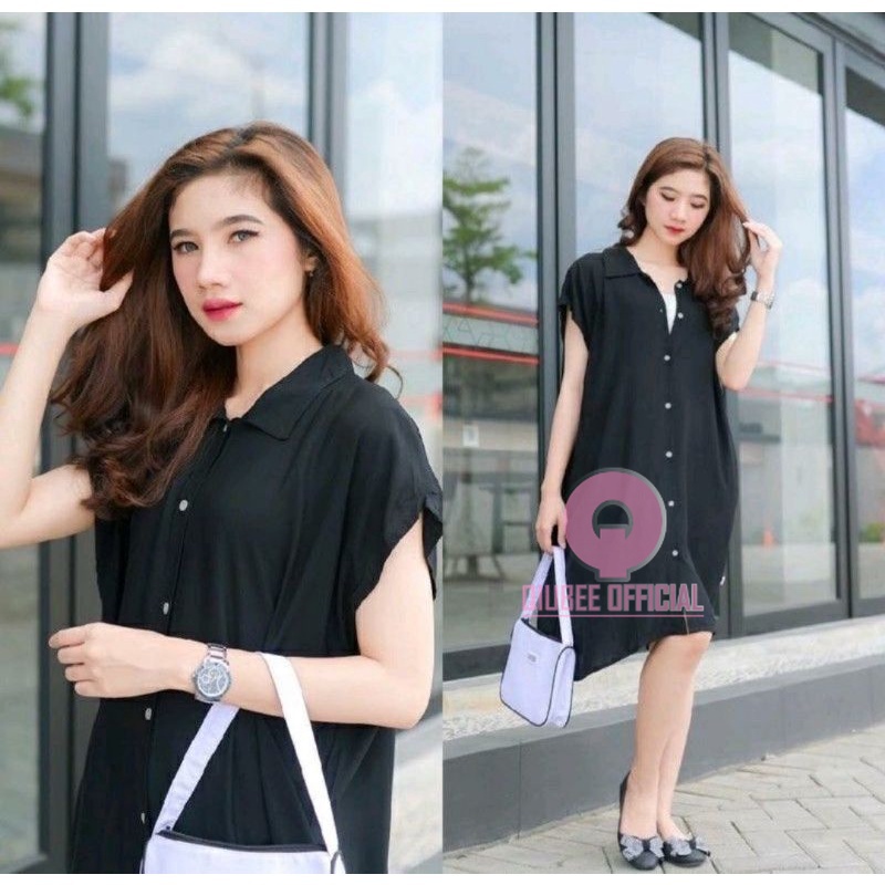 Jual (HOME MIDI DRESS) LULA DRESS/DASTER POLOS RAYON FULL KANCING BUSUI ...