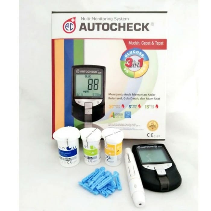 Jual Alat Cek Darah 3 In 1 Autocheck GCU / Auto Check | Shopee Indonesia