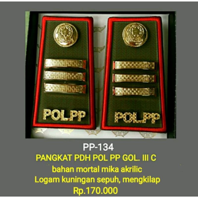 Jual pp-134 pangkat pol pp golongan 3 c lis merah jabatan struktural ...