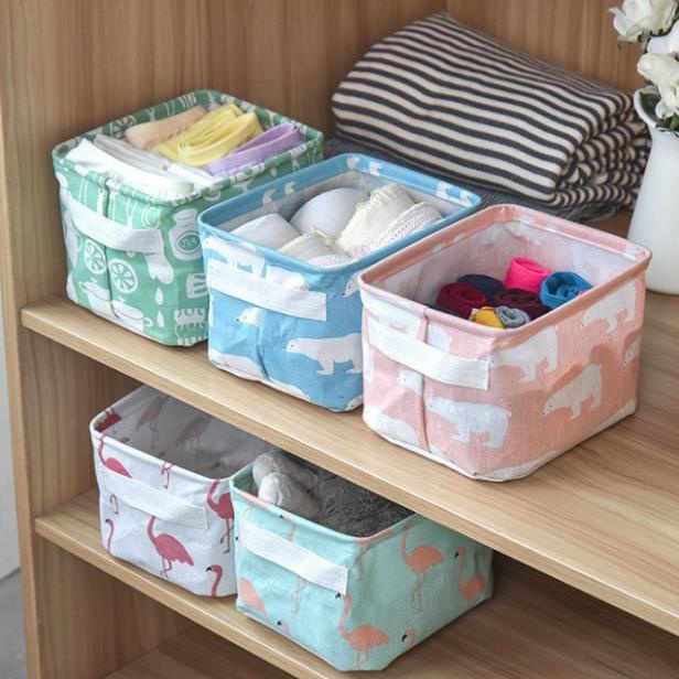 Jual Keranjang Tempat Penyimpanan Kain Linen Storage Box Organizer ...