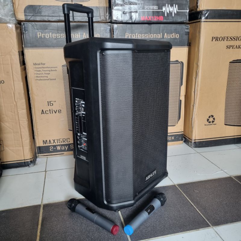 Jual Speaker Aktif Portable 15 Inch Ashley Joss 15 Bluetooth TWS Effect Reverb Mic Wireless ...