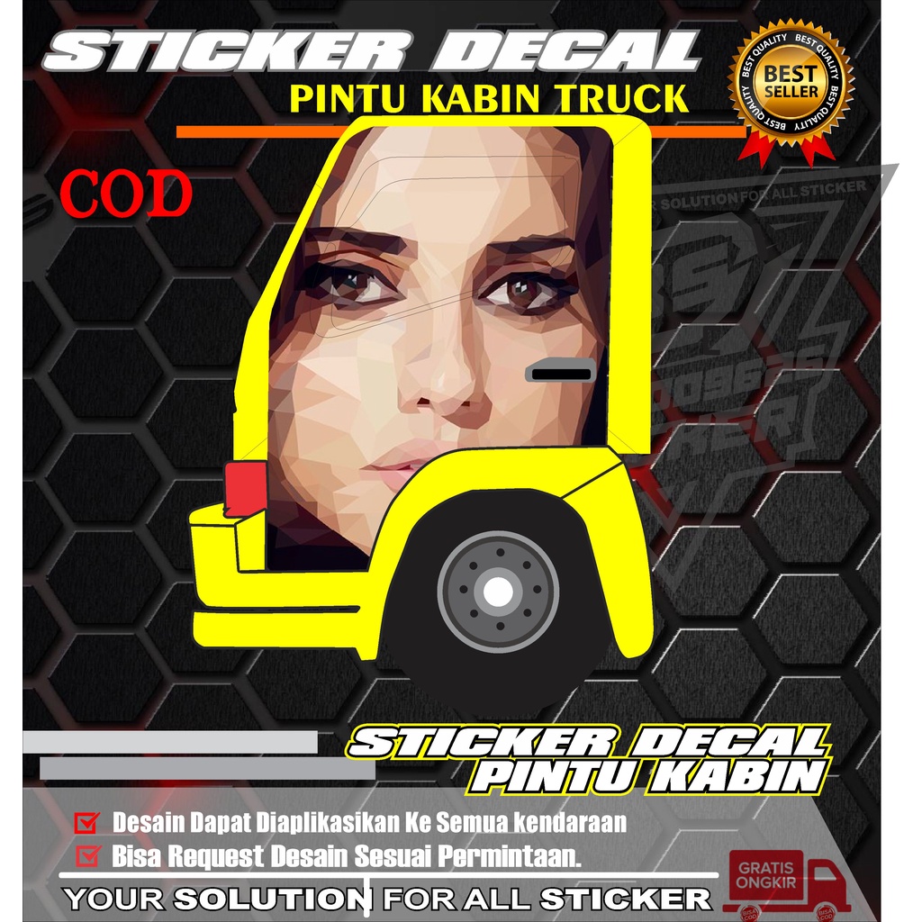 Jual Sticker Dekal pintu kabiin truck /stiker variasi blok pintu kabin ...