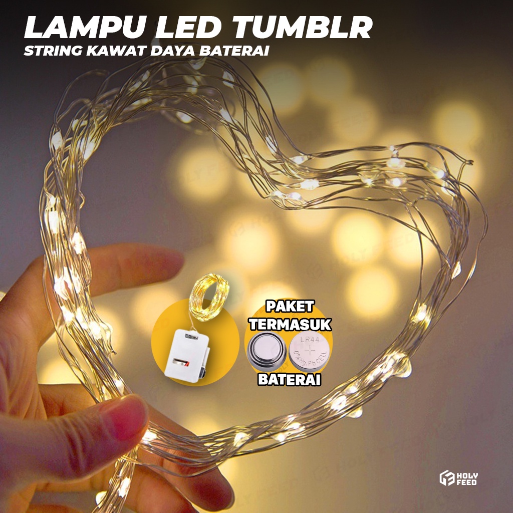 Jual Lampu LED Tumblr Baterai Hias Dekorasi WATERPROOF String Kawat ...