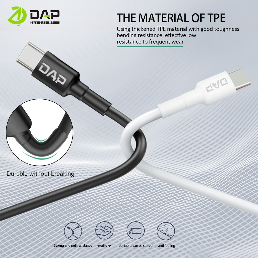 Jual DAP Kabel Data USB Type-C Super Fast Charging 5A 60W D-CT100 ...