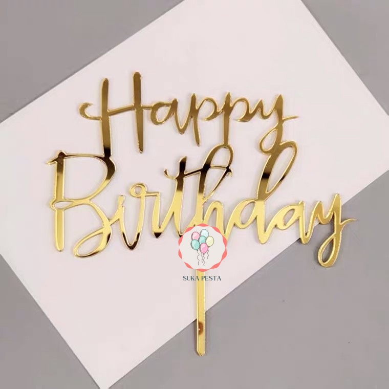 Jual CAKE TOPPER HBD ACRYLIC / TUSUKAN HIASAN KUE AKRILIK | Shopee ...