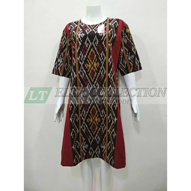 Jual Dress full tenun ikat mewah banget motive tenun rote | Shopee ...