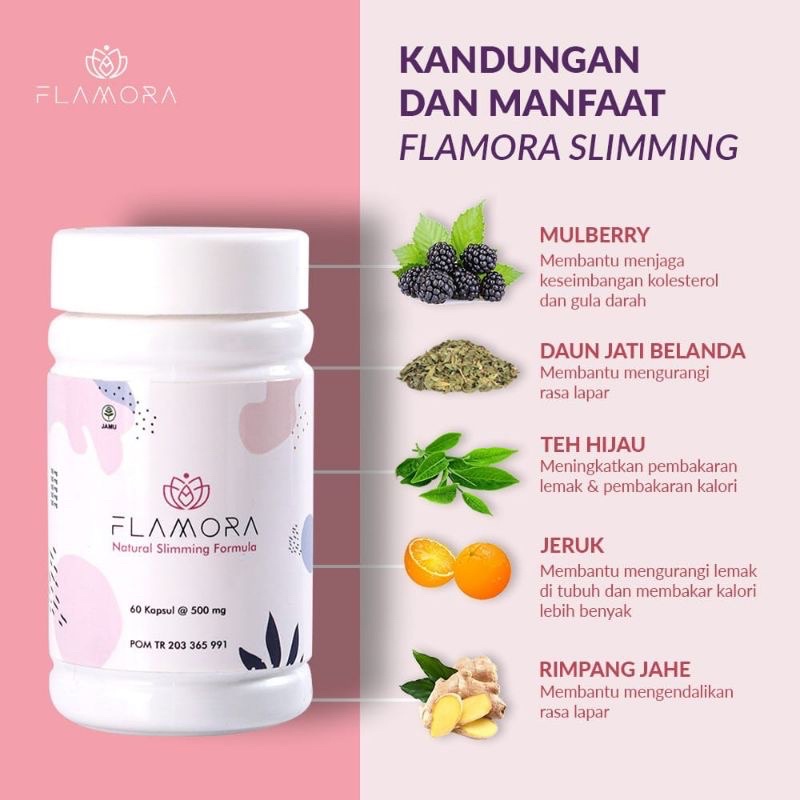Jual (BUY 2 FREE MINIGOLD) FLAMORA SLIMMING CAPSUL HERBAL PELANGSING ...