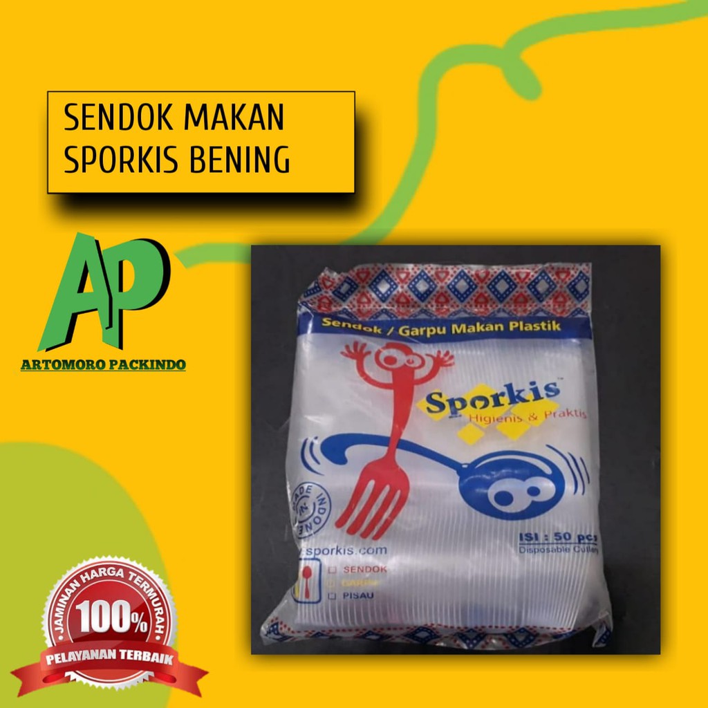 Jual Sendok Makan Panjang Bening Sporkis Isi 50 pcs / Sendok Makan ...