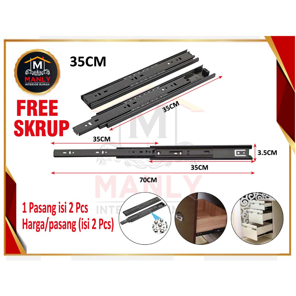 Jual Rel Laci (Hitam) 35 Cm 1 set (2 pcs) Double Track Mapla Full ...