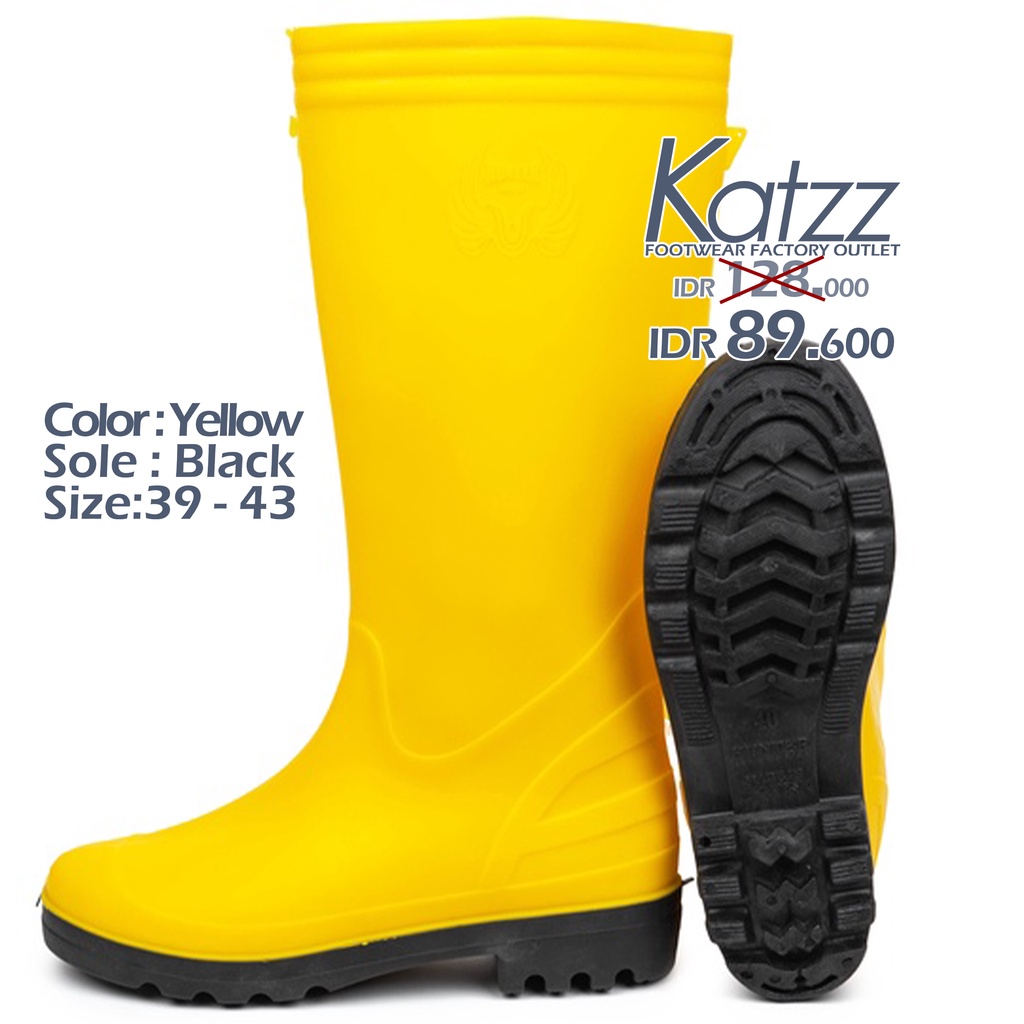 Jual Katzz - Sepatu Boot Tinggi Warna KUNING SUPER POLOS dan SUPER ...