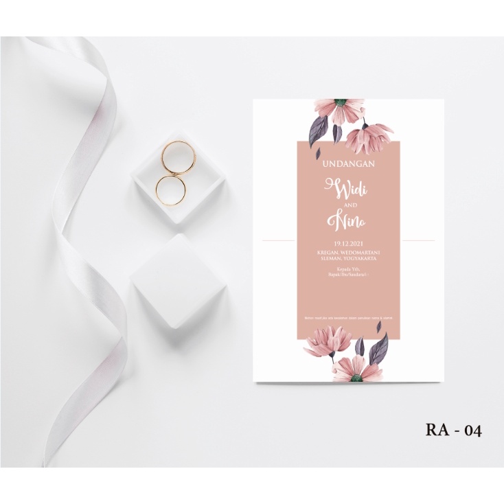 Jual Undangan Pernikahan White Pink Floral ( Kode : RA - 04 ) | Shopee ...
