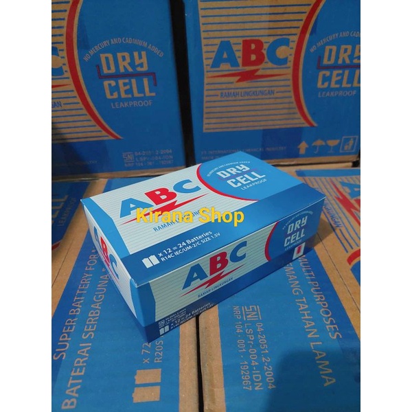 Jual Baterai ABC Biru Besar isi 24 pcs / R20 / D / original | Shopee ...