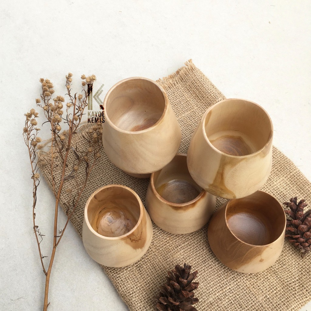 Jual gelas saga (kayu jati) | Shopee Indonesia