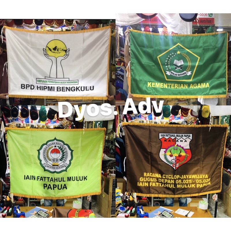 Jual Bendera Pataka Printing bahan satin bolak balik custom bendera ...