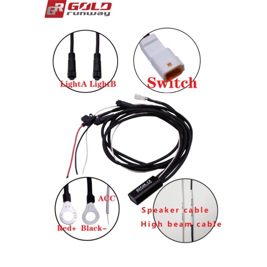 Jual Gold Runway Relay Cable Wiring Harness Lampu led GR adv4 CR4 40x ...