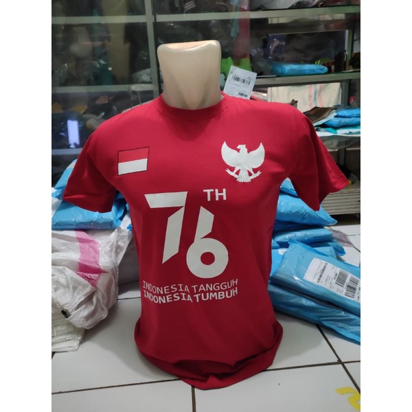 Jual kaos hut RI ke 76/kaos dirgahayu/kaos agustusan/kaos kemerdekaan | Shopee Indonesia