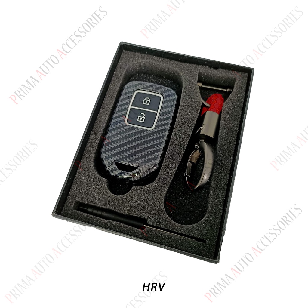Jual Casing Kunci Remote Mobil Carbon Fiber - HRV 2015 2 Tombol Keyless ...