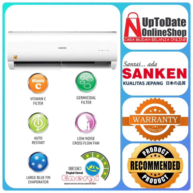 Jual AC SANKEN STANDARD 1/2 PK ESC-05D/L TURBO COOLING EXTRA VITAMIN C ...