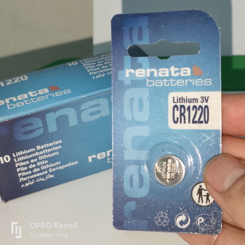 Jual ORIGINAL Baterai Renata CR1220 CR 1220 Lithium 3V Batre Batrai Battery | Shopee Indonesia