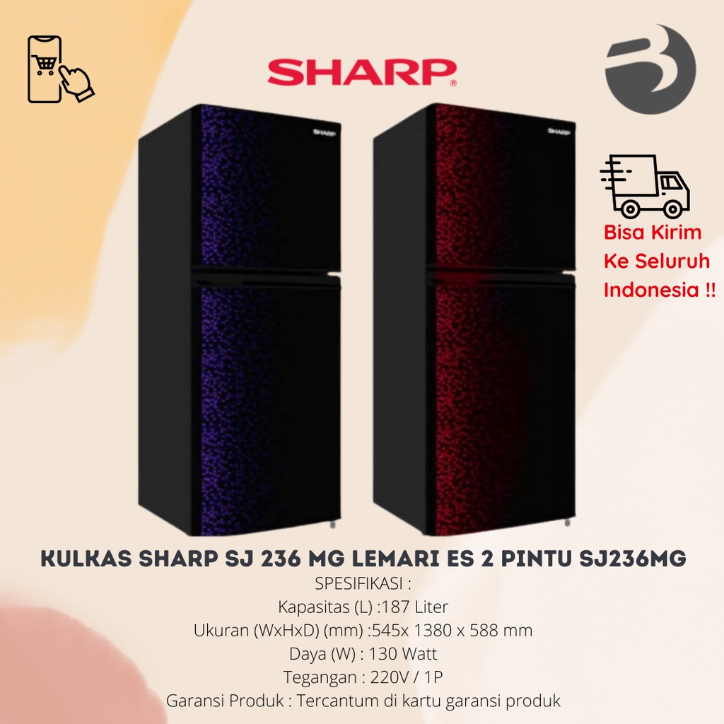 Jual KULKAS SHARP SJ 236 MG LEMARI ES 2 PINTU SJ236MG | Shopee Indonesia