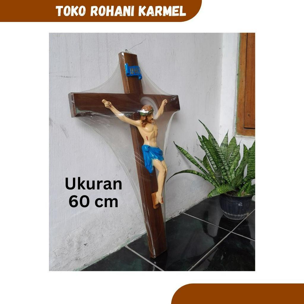 Jual SALIB GANTUNG KATOLIK 60 CM / SALIB GANTUNG BESAR / SALIB DINDING KATOLIK / SALIB PATUNG ...