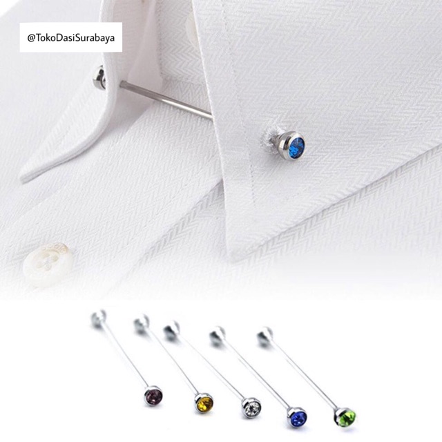Jual Collar pin bar kemeja jas lapel pin formal shirt barbel shape with ...