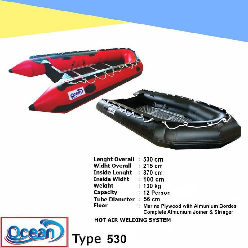 Jual Perahu Karet Rescue OCEAN 530 Kapasitas 12 Orang | Shopee Indonesia