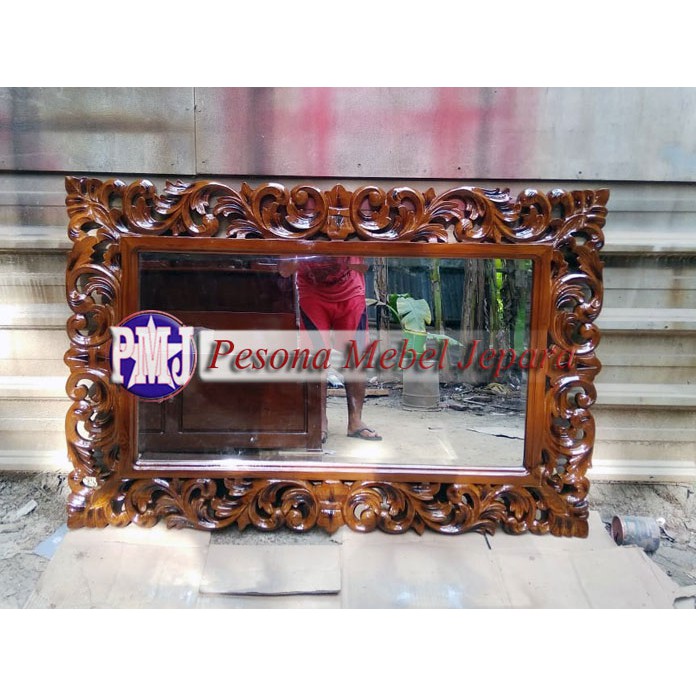 Jual Frame atau Bingkai atau Pigura Cermin Ukir Waru Kayu Jati 120 cm ...