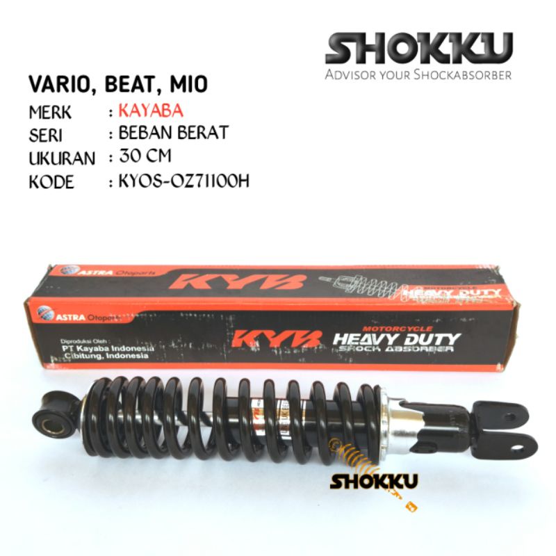 Jual SHOCKBREAKER HEAVY DUTY / BEBAN BERAT UNTUK MOTOR MATIC UKURAN 300 mm MERK KAYABA KYOS ...