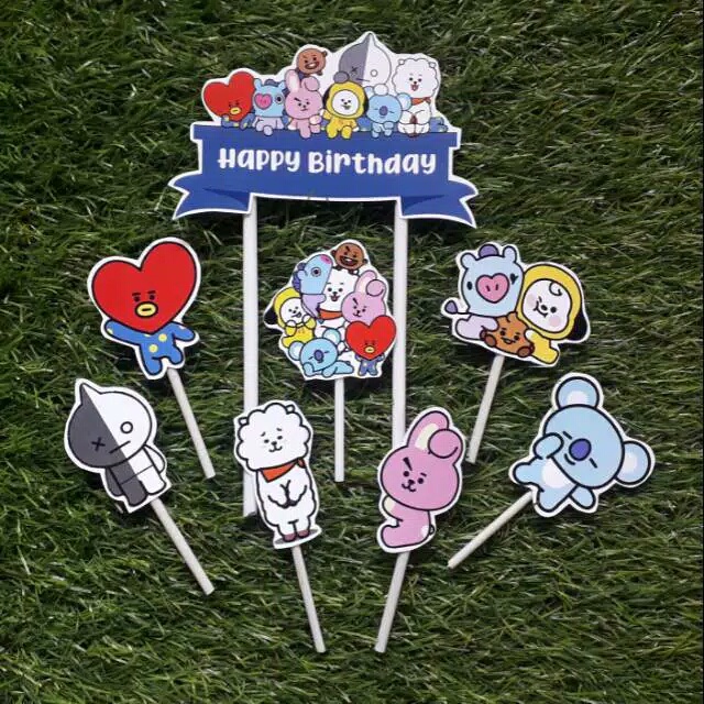 Jual topper toper cake hiasan kue ulang tahun karakter BT21 BT 21 BTS ...