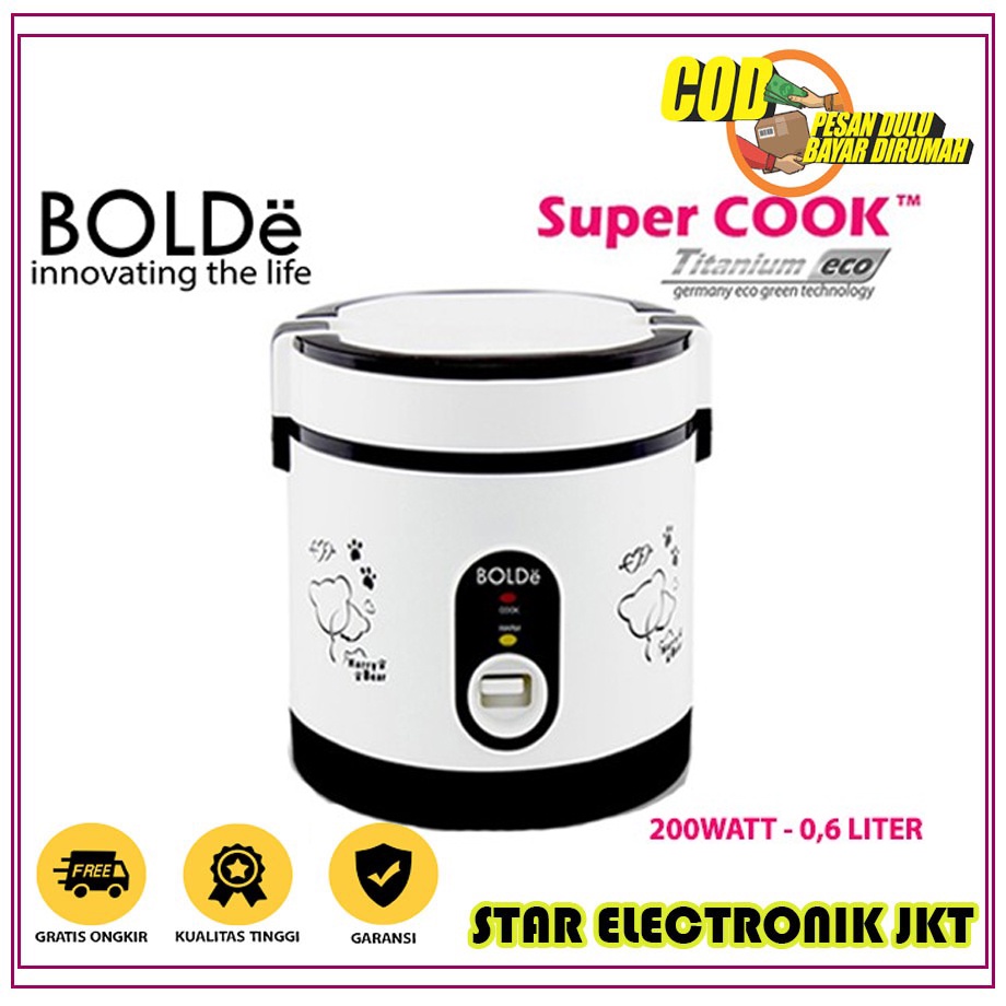 Jual BOLDe Super Cook Rice Cooker Mini Isi 0,6 Liter | Shopee Indonesia