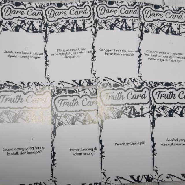 Jual Mainan kartu truth or dare tod card teman pacar dewasa 21+ 4d1w | Shopee Indonesia