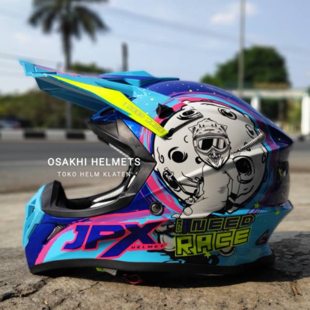 Jual Fox 1 JPX X21 Pepsi Blue I Need Race Sangar Juoos Gandoos Helm ...