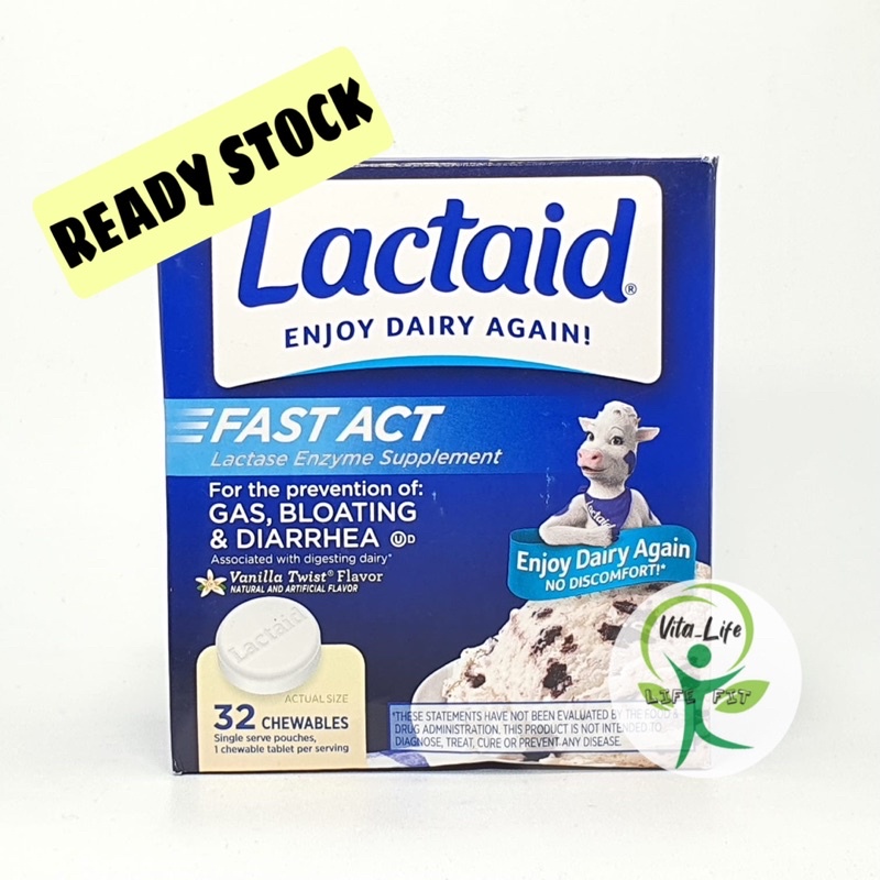Jual LACTAID FAST ACT LACTASE ENZYME SUPPLEMENT - 32 CHEW | Shopee ...