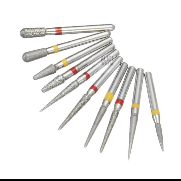 Jual behel- dental diamond bur / finishing / round end tapered fissure ...