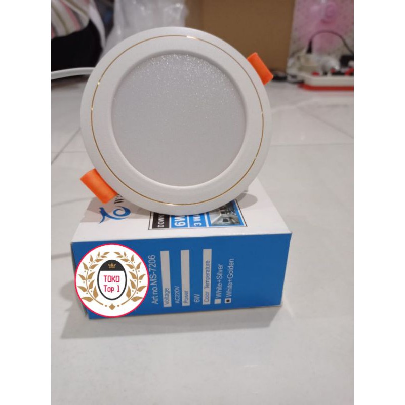 Jual downlight led 6w 3warna pro waseo 220v lampu downlight/ putih ...