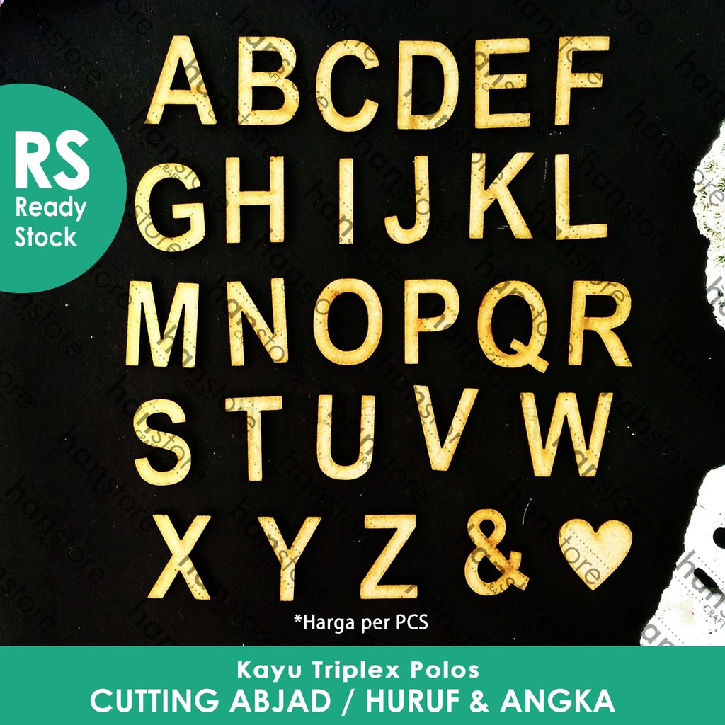 Jual RS T. 2,5 cm BIJIAN Abjad / Angka / Huruf / Inisial ( A - Z & ♥ ...