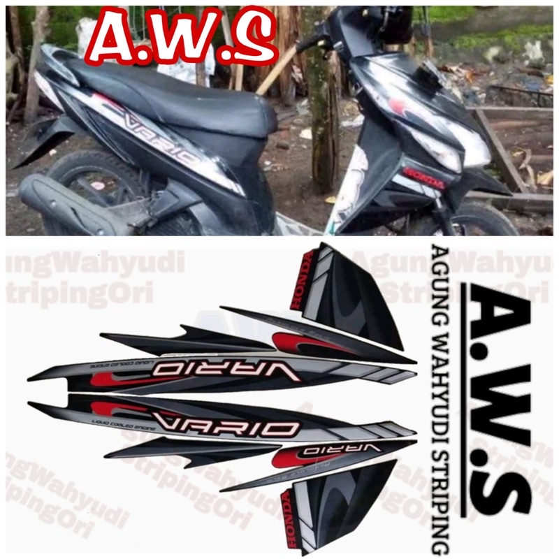 Jual STIKER STRIPING LIS BODY MOTOR HONDA VARIO 2009 HITAM BLACK LES ...
