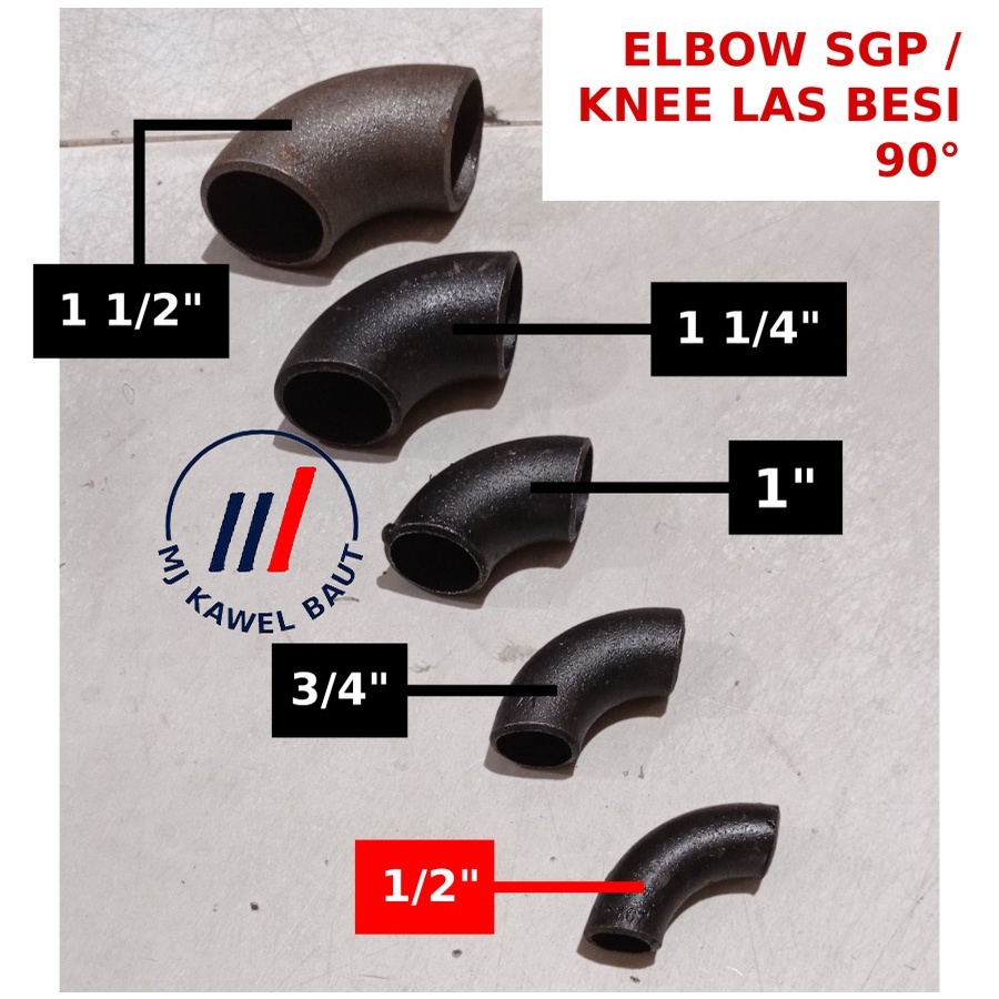 Jual Elbow / Knee SGP Dia. 1/2" Inch / Keni Las Besi / Bend (90 derajat) | Shopee Indonesia