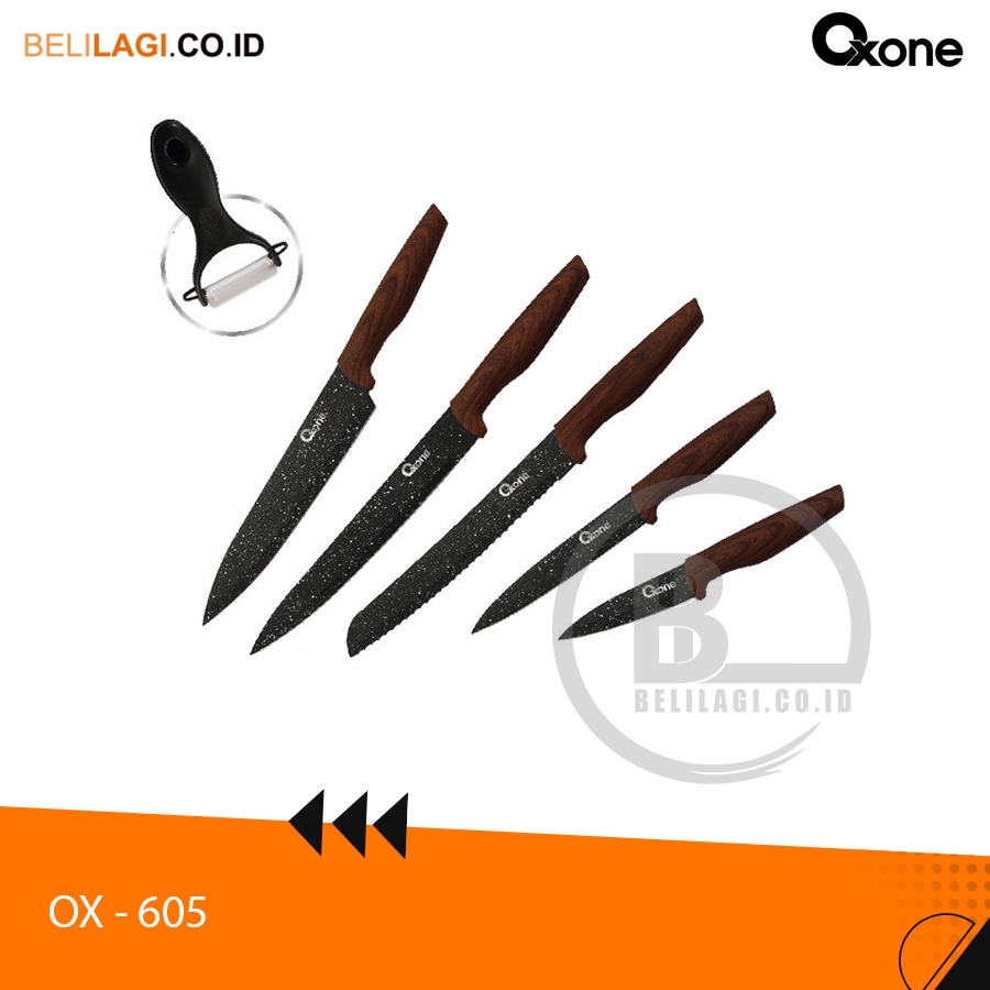 Jual Oxone OX-605 Pisau Dapur Black Marble Knife Set / Pisau Set Dapur OXONE OX605 / Oxone Pisau ...