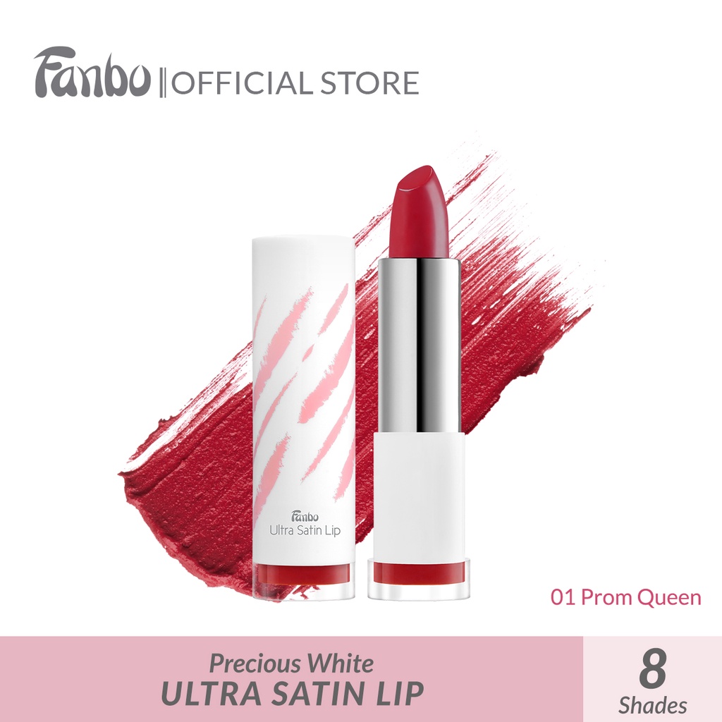 Jual Fanbo Precious White Ultra Satin Lipstick - Highly Pigmented - UV ...
