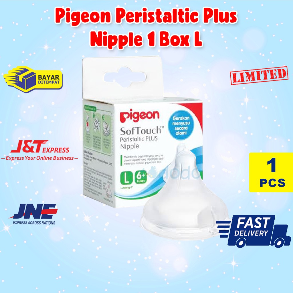 Jual Pigeon Peristaltic Plus Nipple 1 Box L - Nipple Dot Bayi | Shopee Indonesia
