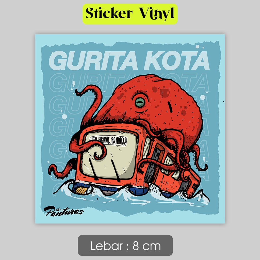 Jual Stiker Gurita Kota The Panturas Sticker Vinyl Album Band Surf Rock ...