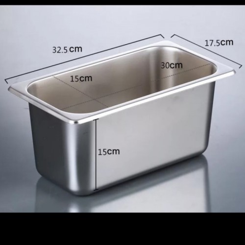 Jual Food pan prasmanan Stainless ukuran 1/3 tinggi 15 CM / Wadah ...