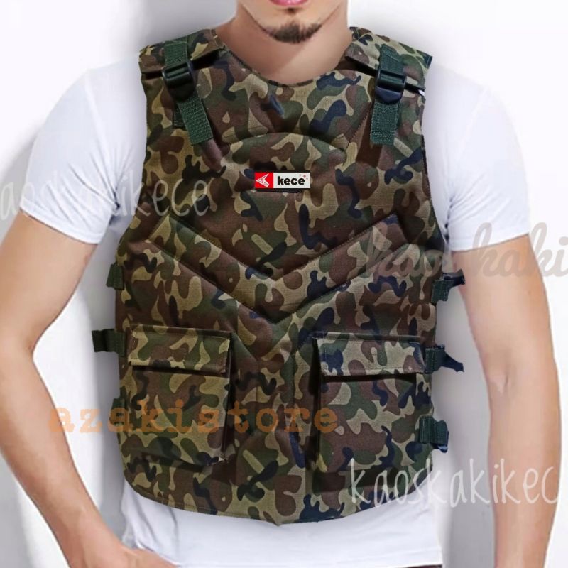 Jual Rompi Motor Body Protector Anti Angin Jaket Rompi Motor Loreng ...