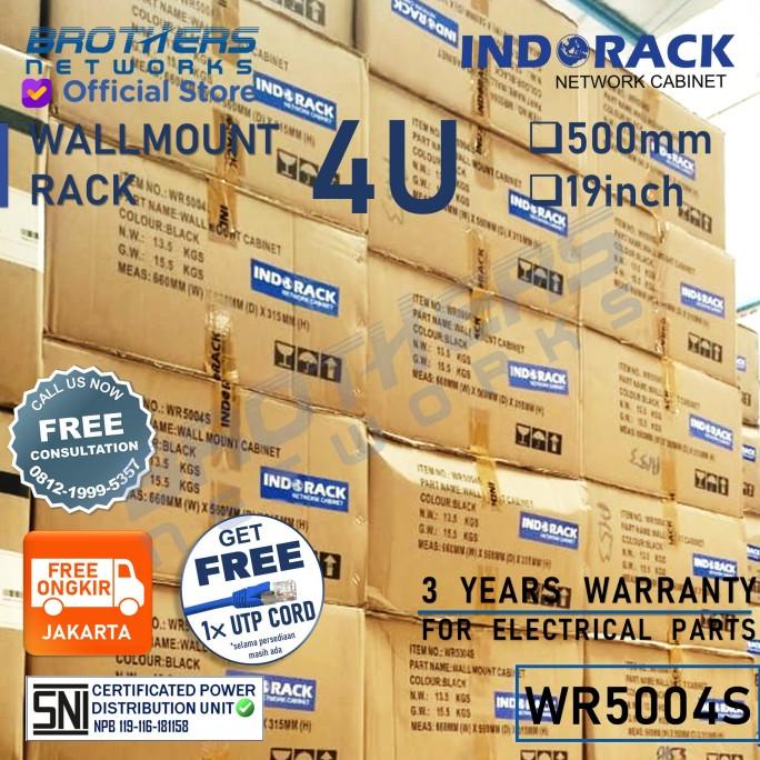 Jual Wallmount Indorack Wr5004S 4U 500Mm Single Door Rack Server Wall ...