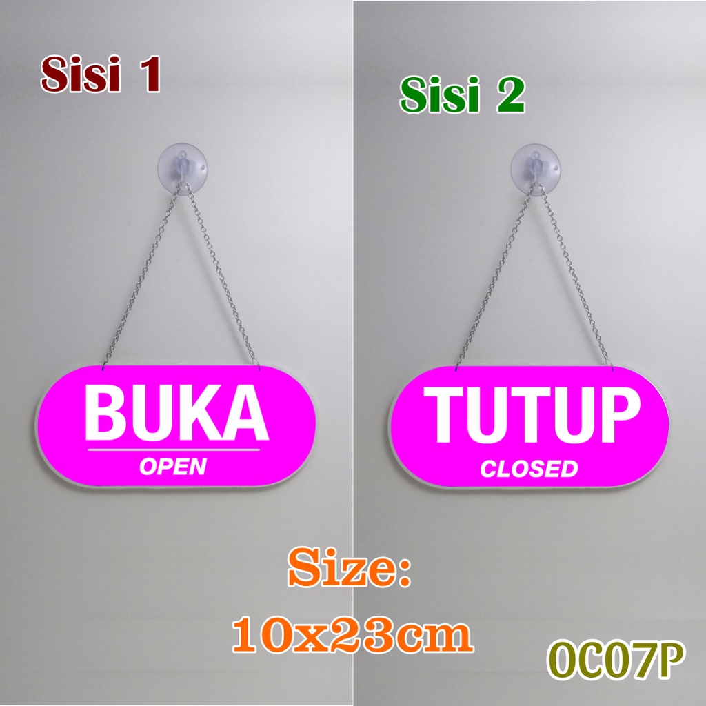 Jual Open Close Sign Label Gantung Buka Tutup Pintu Toko Oval Signage ...